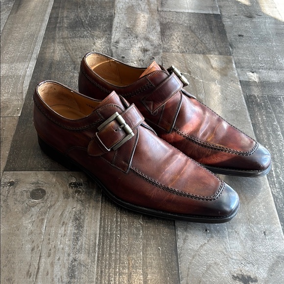 Magnanni | Shoes | Magnanni Brown Leather Oxford Shoes With Monk Strap ...